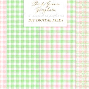 Gingham Pastel Pink Green Pattern Frames DIY Baby Shower Invitation ...