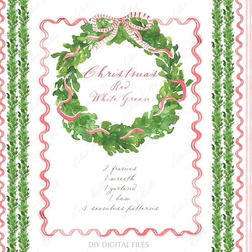Holly Christmas. DIY Digital Clipart. Digital Paper Frames - Etsy