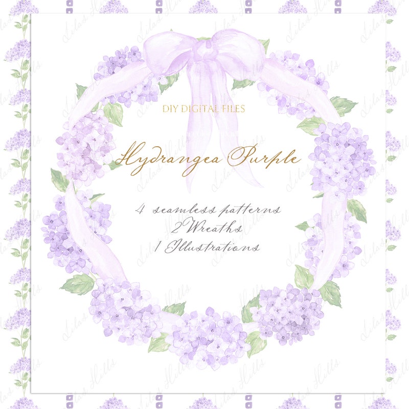 Purple Hydrangea Wreath - Etsy