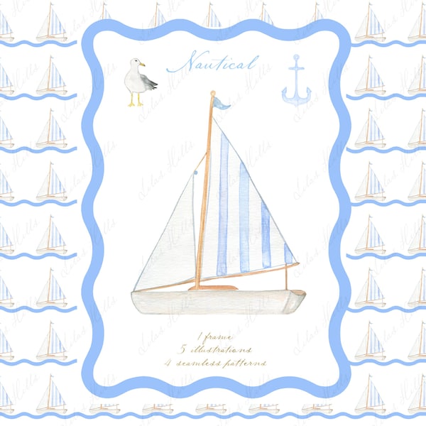 Nautical Sailboat - Etsy