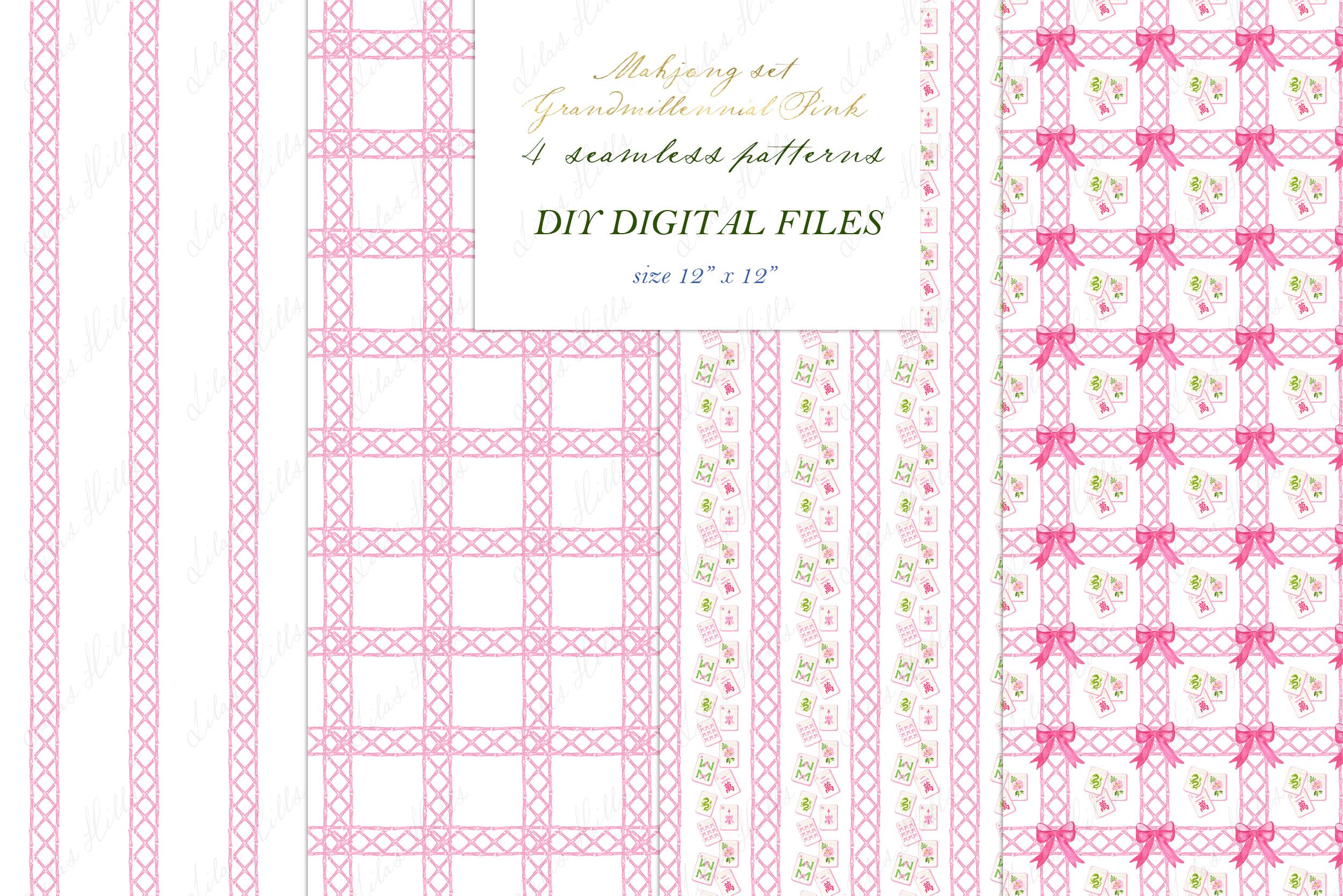 Pink Mahjong Set Clipart, Chinoiserie Wedding DIY (digital) - Etsy