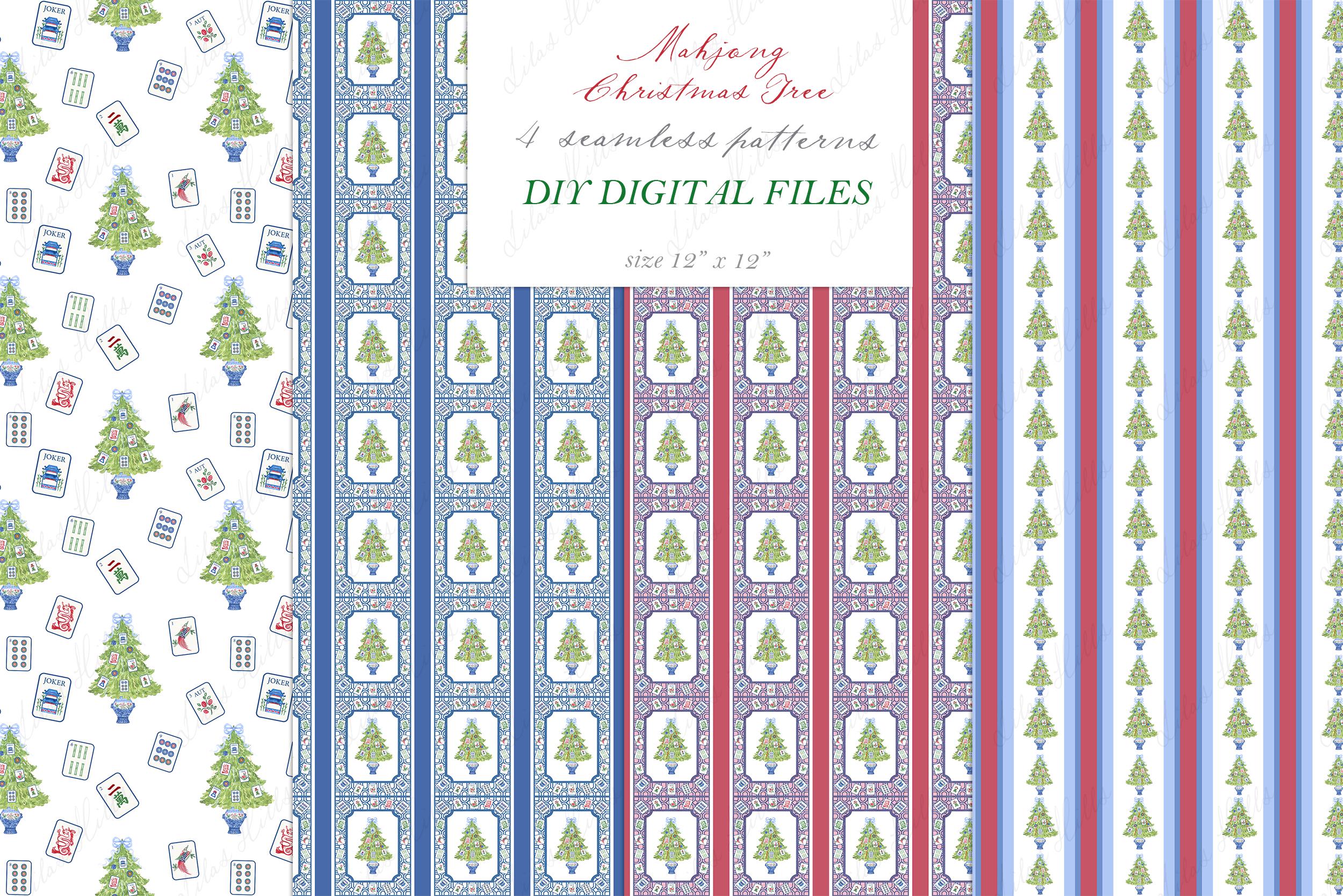 Mahjong Christmas Tree Watercolor Clipart (digital) - Etsy