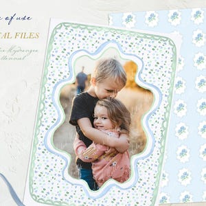 Grand Millennial Botanical Blue Green Flowers Watercolor DIY Clipart ...