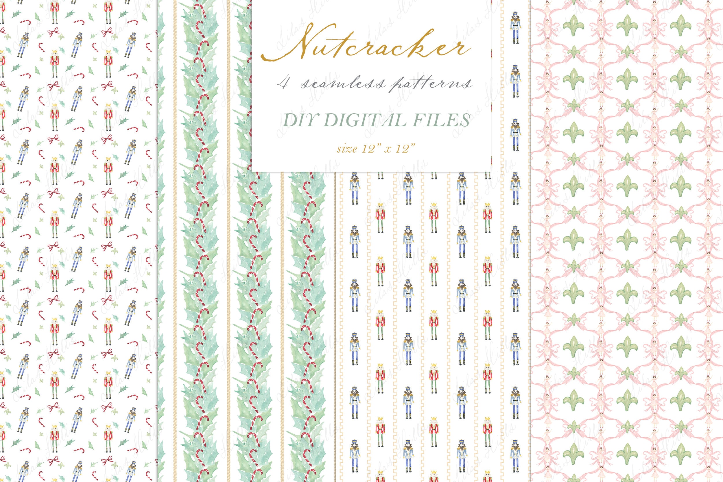 Nutcracker Vintage Christmas. DIY Digital Paper Christmas - Etsy