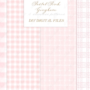 Gingham Pastel Pink Pattern Frames DIY Baby Shower Invitation Digital ...