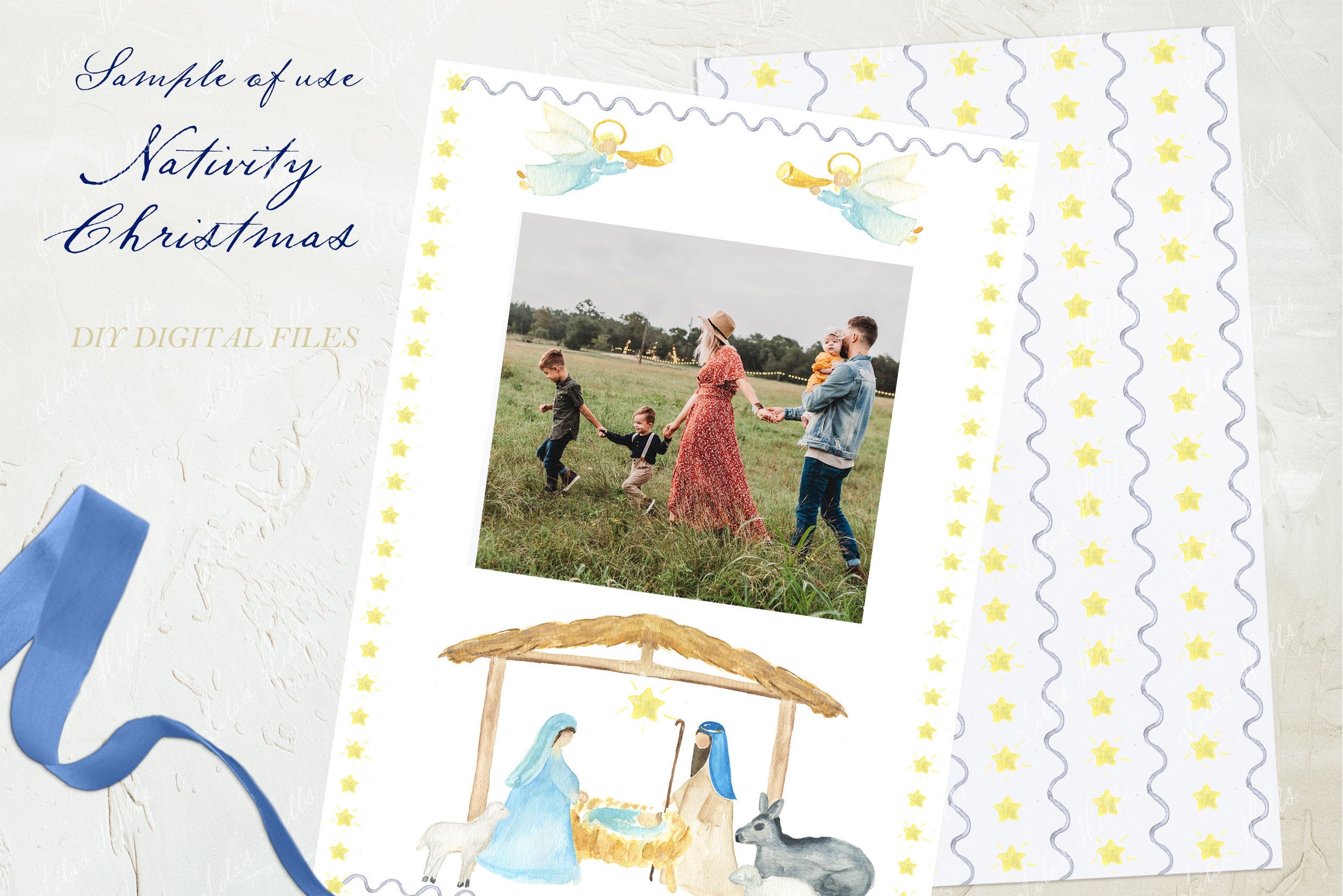 Nativity Christmas. DIY Digital Clipart. Digital Paper Frames - Etsy