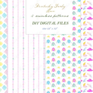 Kentucky Derby Horse Race Hat Jockey DIY Digital Clipart. Digital Paper ...