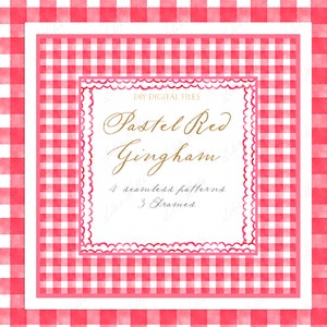 Gingham Red Pattern Frames DIY Baby Shower Invitation Digital Paper ...