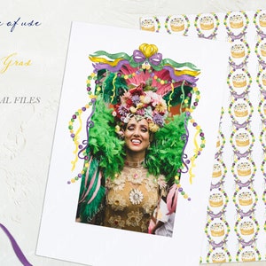 Mardi Gras DIY Digital Clipart. Vintage Card Digital Paper Frames - Etsy