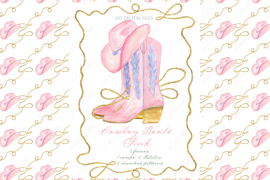 Howdy Vintage DIY Digital Clipart. Digital Paper Frames Card Templates ...