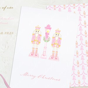 Pink Nutcracker Vintage Christmas Street Lamp. DIY Digital Paper ...