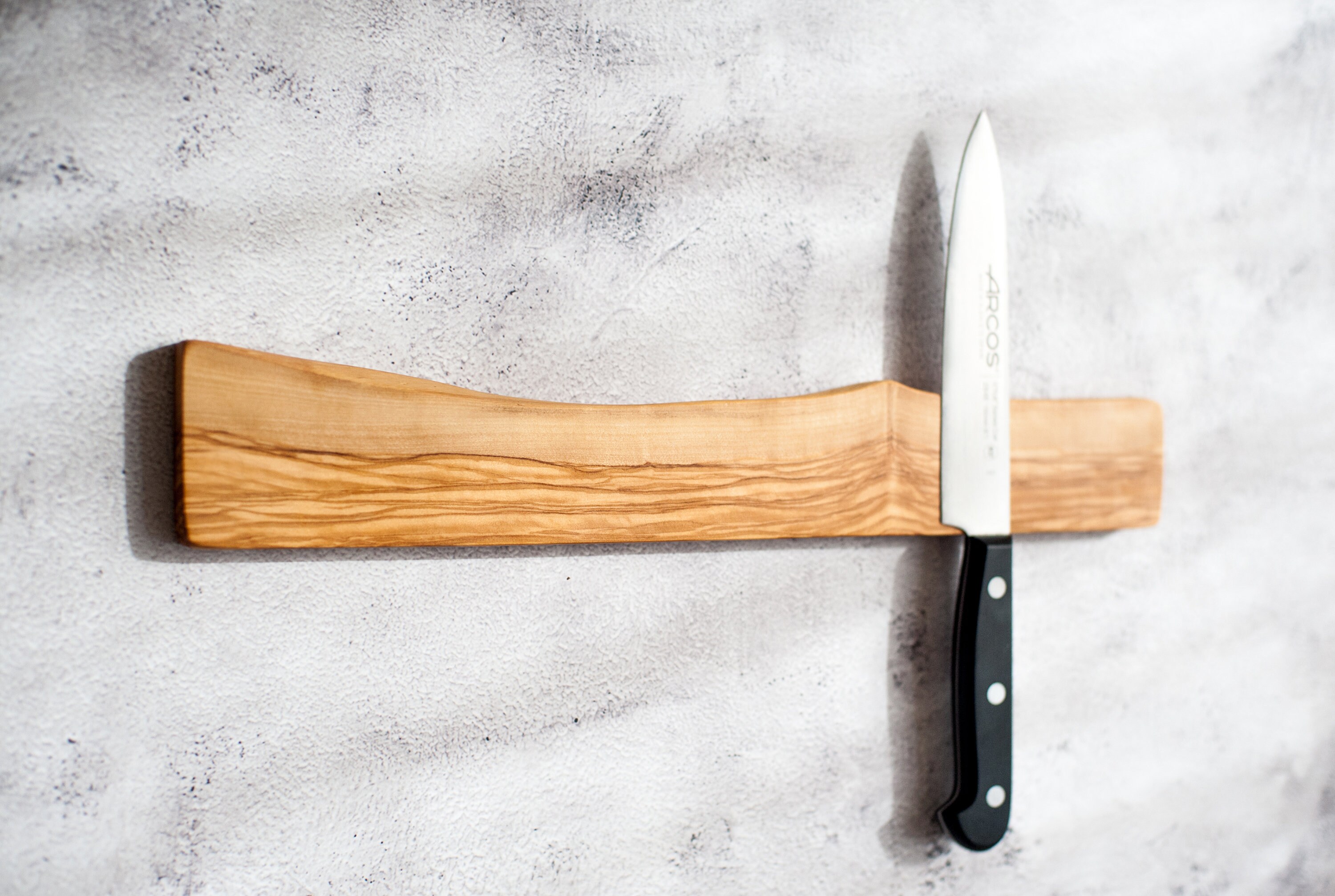 Magnetic Knife Bar. Live Edge Olive Wood Magnetic Rack. Wooden Knives ...