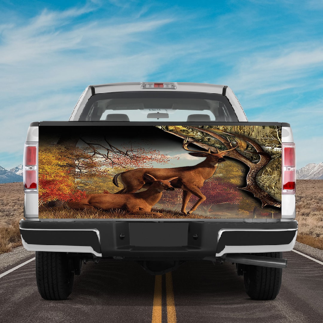 Couple Deer Tailgate Wrap Deer Hunting Truck Tailgate Decal - Etsy