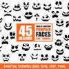 45 Halloween Pumpkin Faces Bundle, Jack-o-lantern Faces, Scary Faces ...