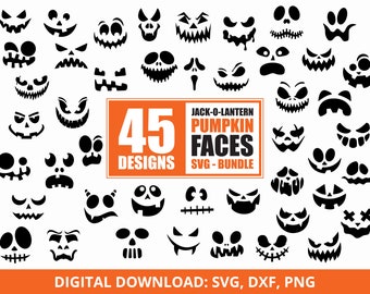 Jack-o-lantern Face Svg Pumpkin Faces Halloween Pumpkins Faces Scary ...