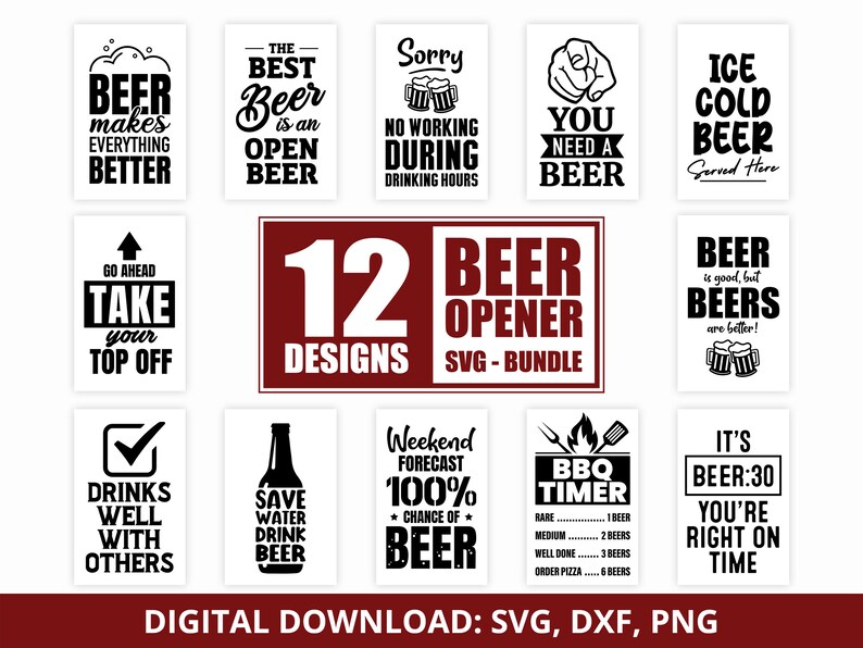12 Bundle of Beer Opener Signs, Beer Lovers Gift, Outdoor Patio, Bar ...