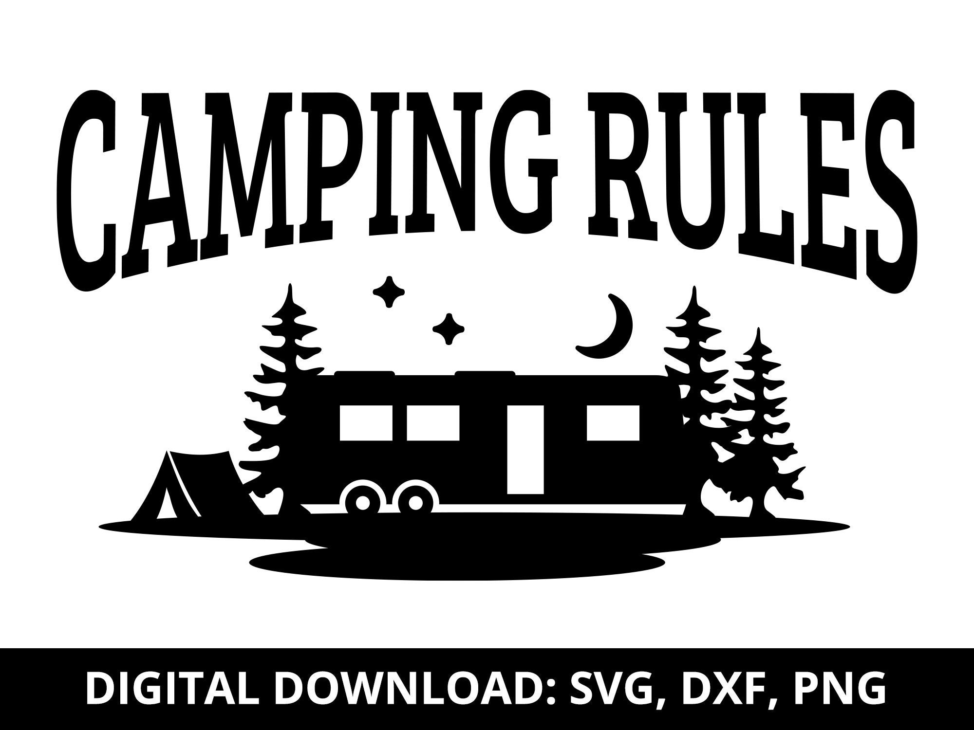 Camping Rules Sign / Camping Sign / Campsite - SVG, DXF & PNG Files for ...