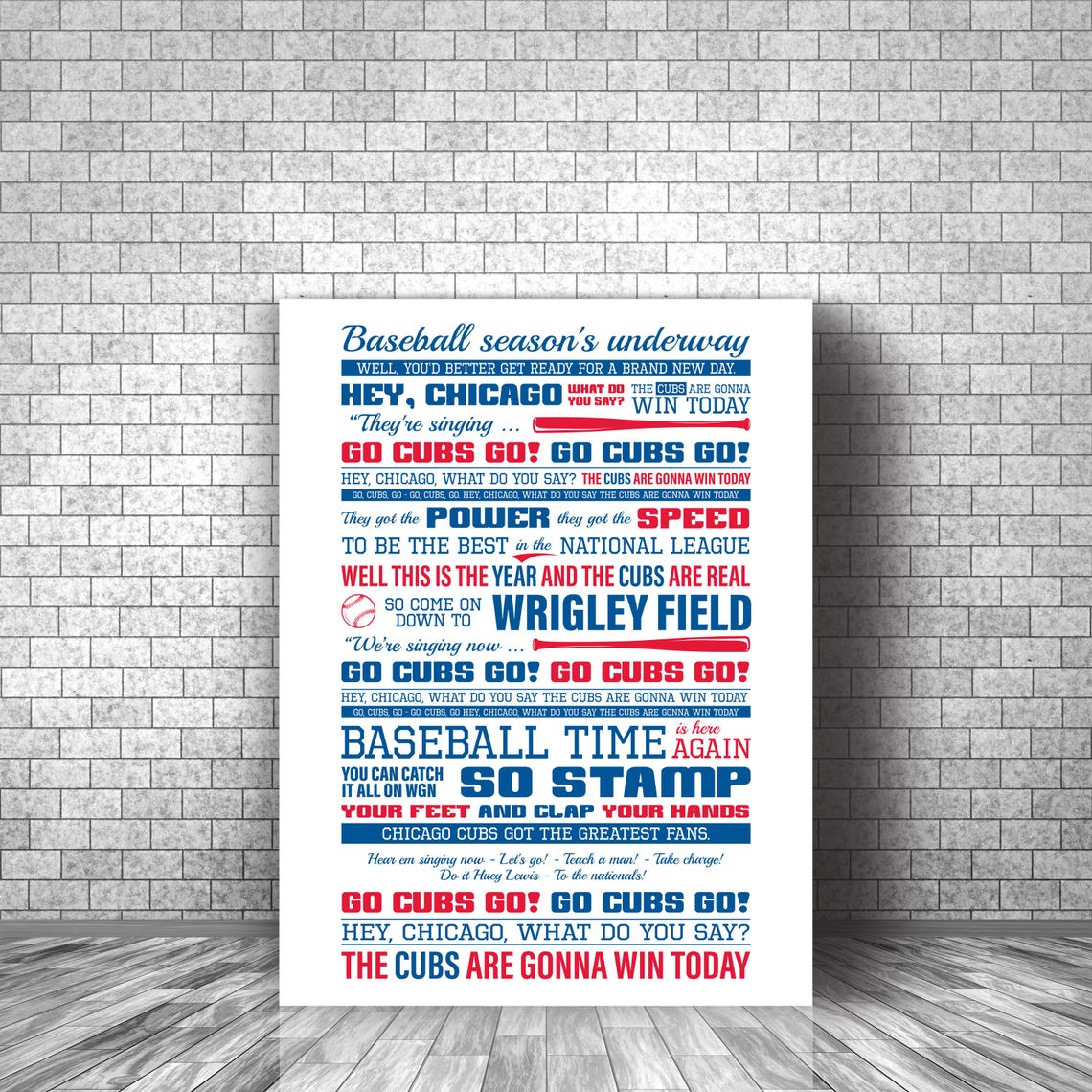 Cubs Victory Song Poster, Chicago Fight Song, Go Cubs Go Posters, Cubs ...