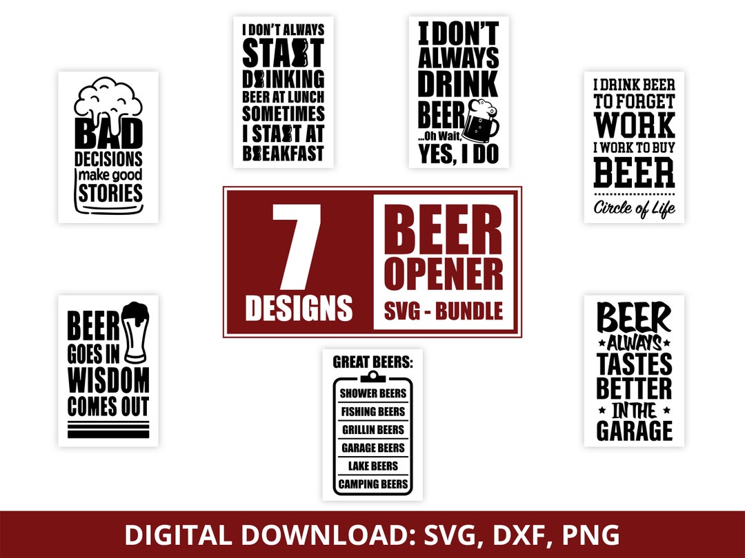 7 Beer Opener Signs Bundle, Beer Lovers, Outdoor Patio, Bar Decor, Wall ...