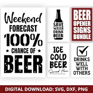 4 Beer Opener Signs Bundle - Part 3 - SVG, DXF & PNG Files for Wood ...