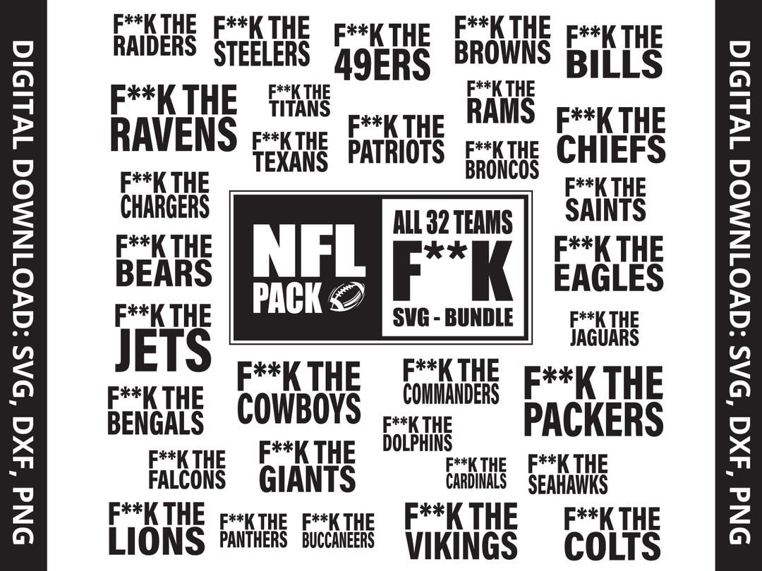 F**k All Football Teams Bundle, Sports Smack Talk, Team Rivalries ...