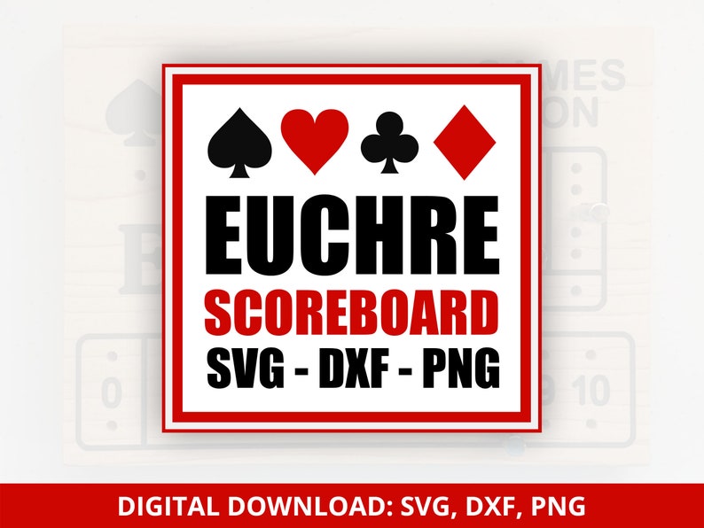 Elevate Game Nights: Euchre Scoreboard SVG, DXF & PNG Files for Wooden ...