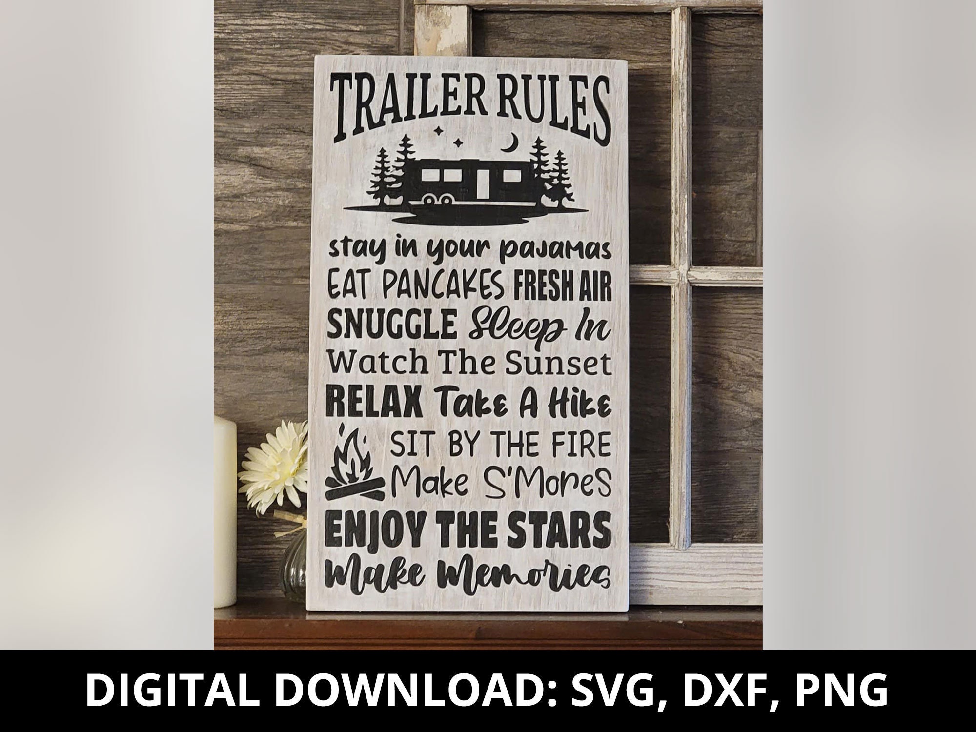 Trailer Rules Sign / Camping Sign / Trailer Park Sign - SVG, DXF & PNG ...