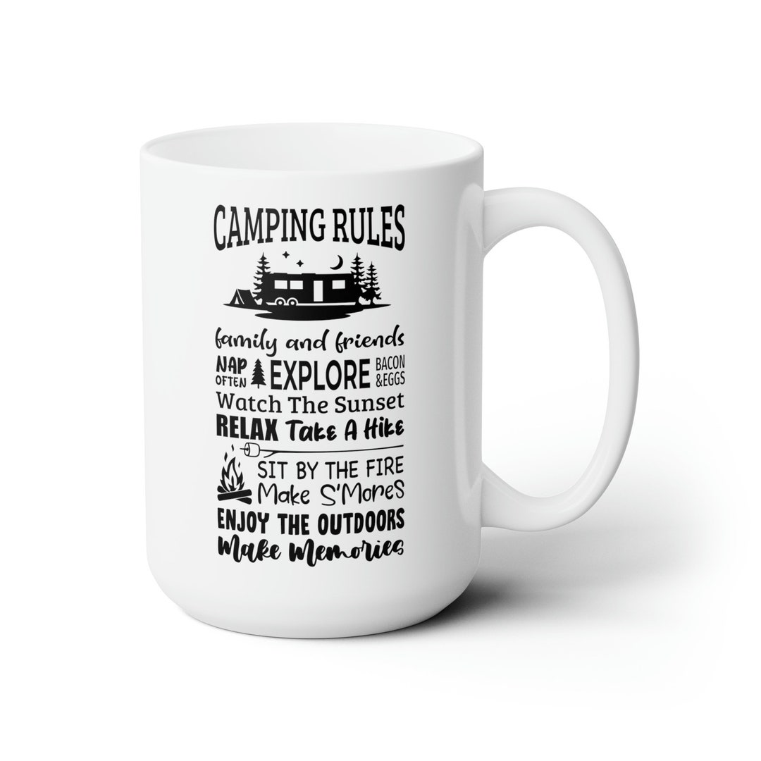 Camping Rules Mug, Camping Mug, Fresh Air, Outdoors Mug, Morning Coffee ...