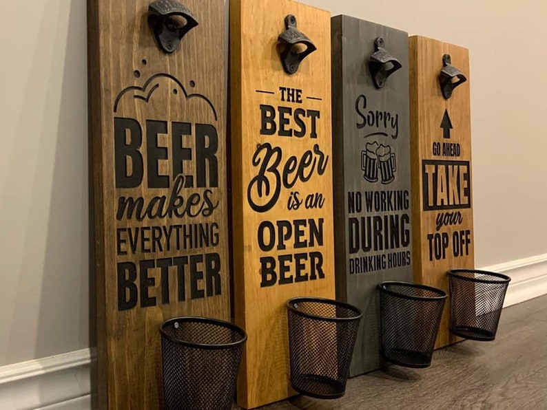12 Bundle of Beer Opener Signs, Beer Lovers Gift, Outdoor Patio, Bar ...