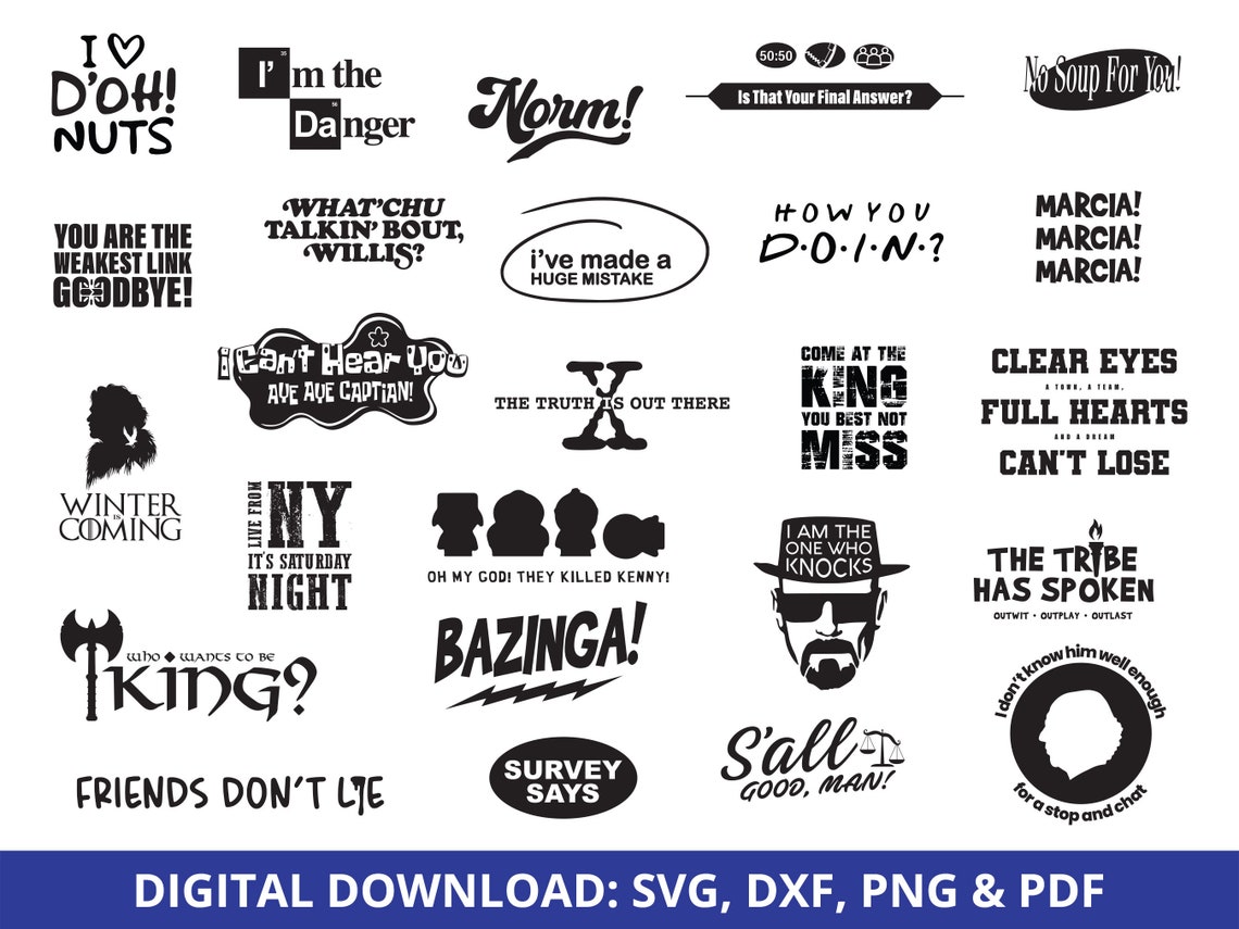 50 SVG TV Show Sayings, Catchphrases and Quotes From Your Favorite ...