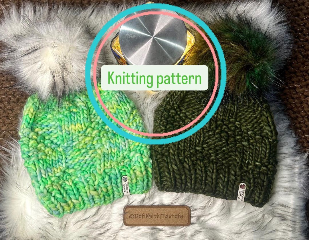 Super Bulky Tumbling Blocks Beanie Knitting Pattern: Textured Chunky ...