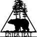 Personalized Bear Triangle Metal Sign, Custom Metal Sign Triangle Wall ...