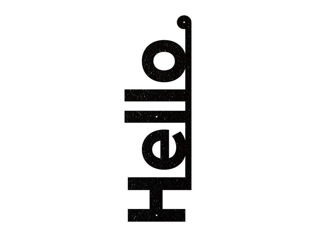 Hello Sign, Vertical Hello Sign Metal Wall Art, Hello Entryway Sign ...