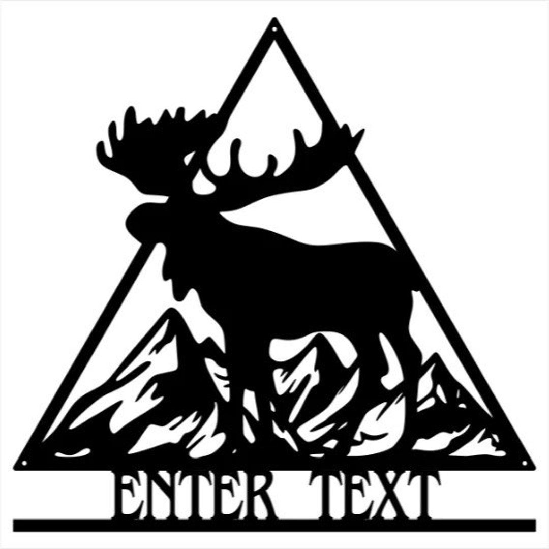 Personalized Moose Triangle Metal Sign Custom Name Sign Moose - Etsy