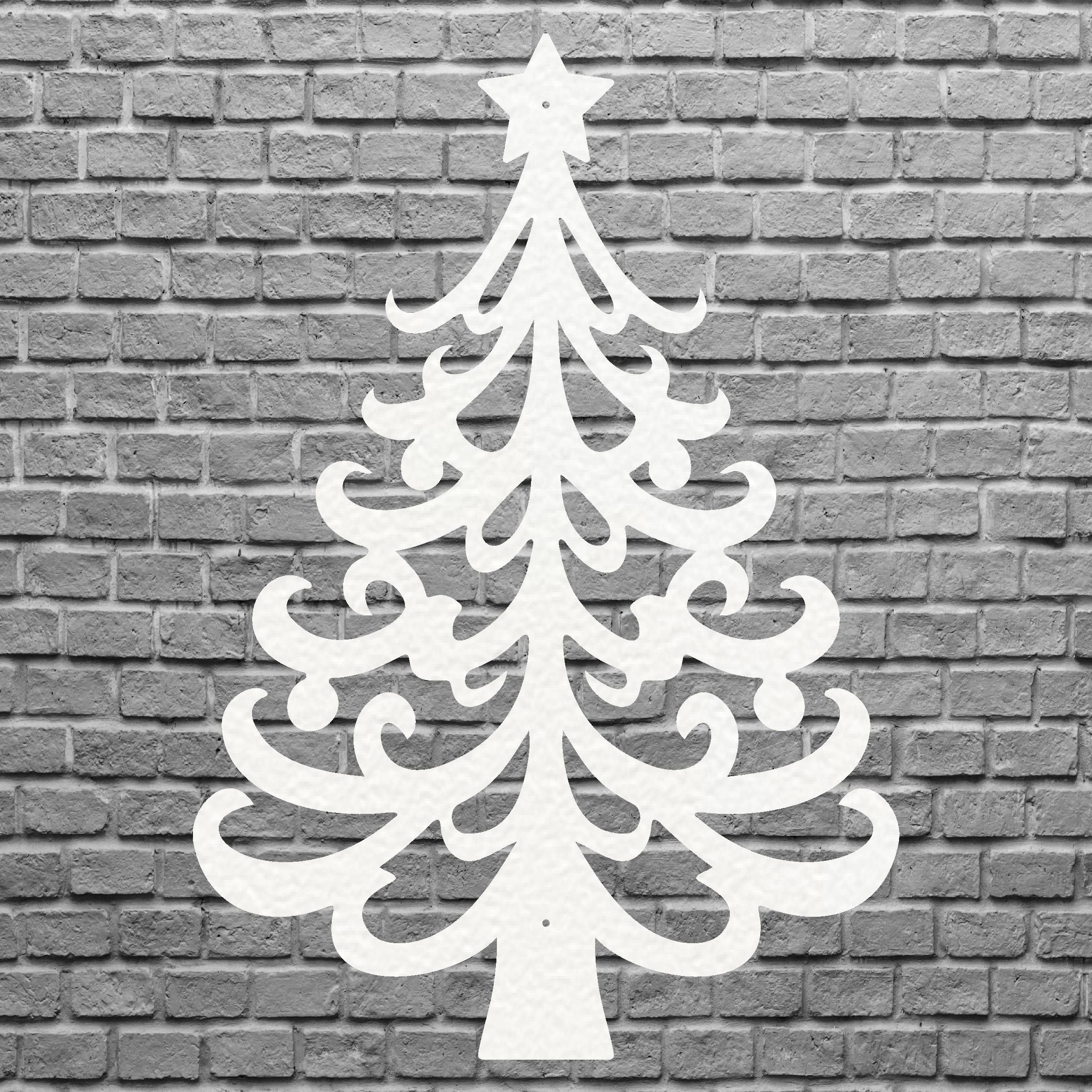 Christmas Tree Metal Wall Art, Holiday Wall Art, Christmas Tree Decor ...