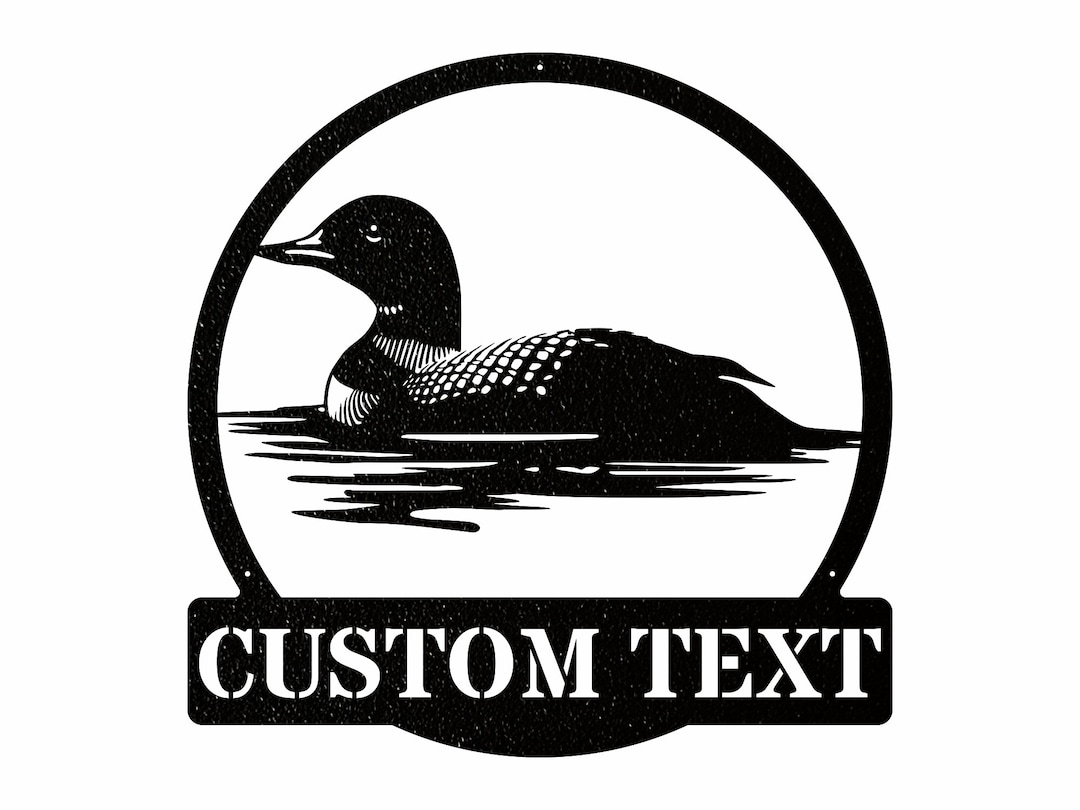 Custom Loon Metal Sign, Loon in Water Lake House Metal Sign, Outdoor ...