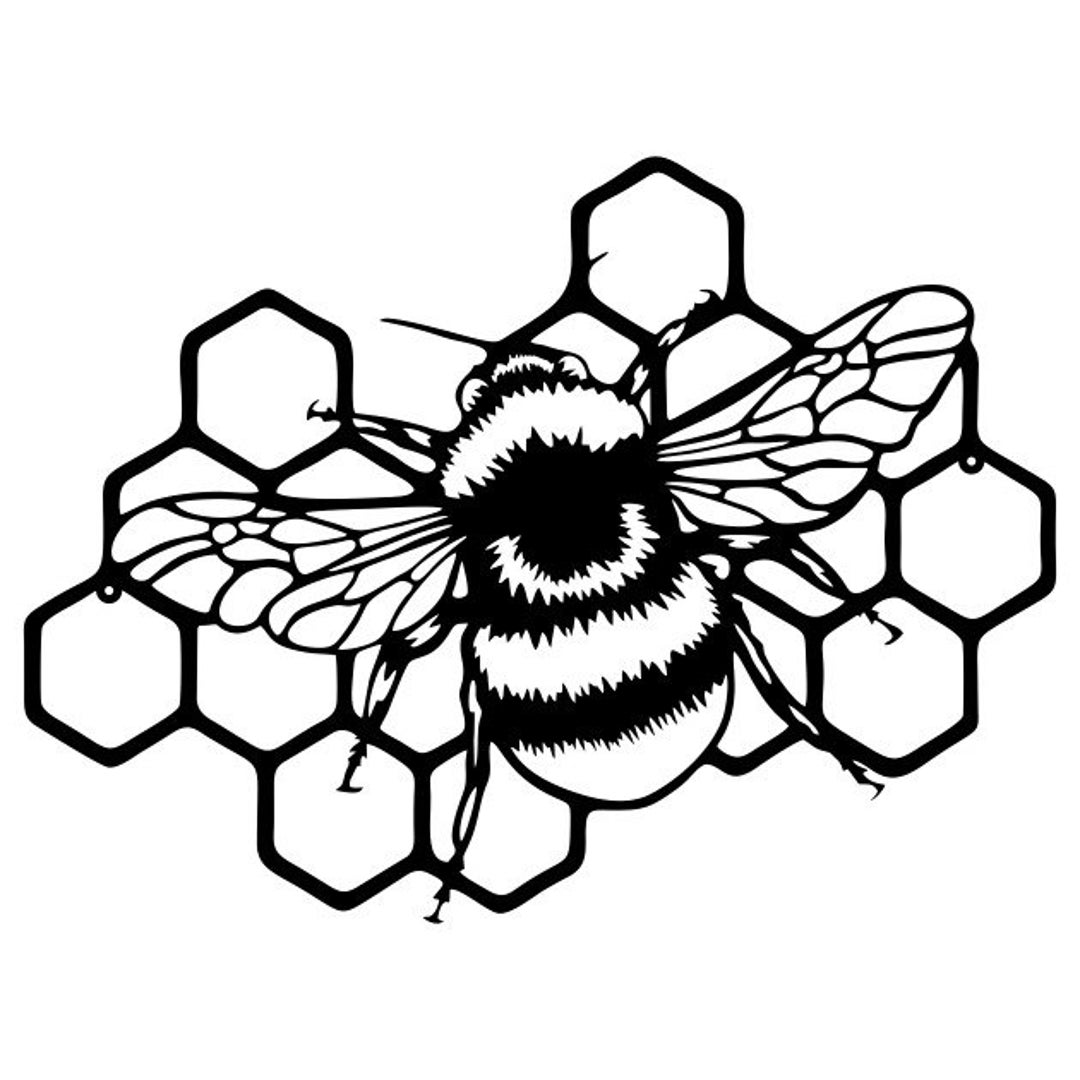 Bee and Honeycomb Metal Wall Art, Special Laser Cut Metal Art, Home ...