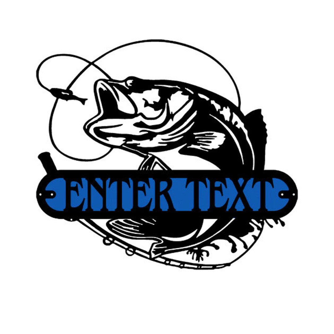 Personalized Medium Royal Blue Fishing Signs, Fishing Wall Art Front ...