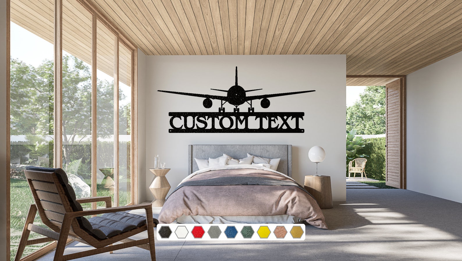 Airplane Sign Wall Art, Personalized Airplane Wall Decor, Metal Wall ...