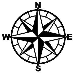 Compass Metal Wall Art, Laser Cut Metal Wall Sign, Metal Compass Above ...