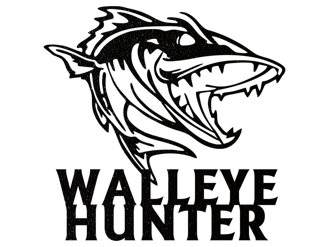 Walleye Fishing Sign, Walleye Hunter Wall Art, Hunting Shark Wall Art ...