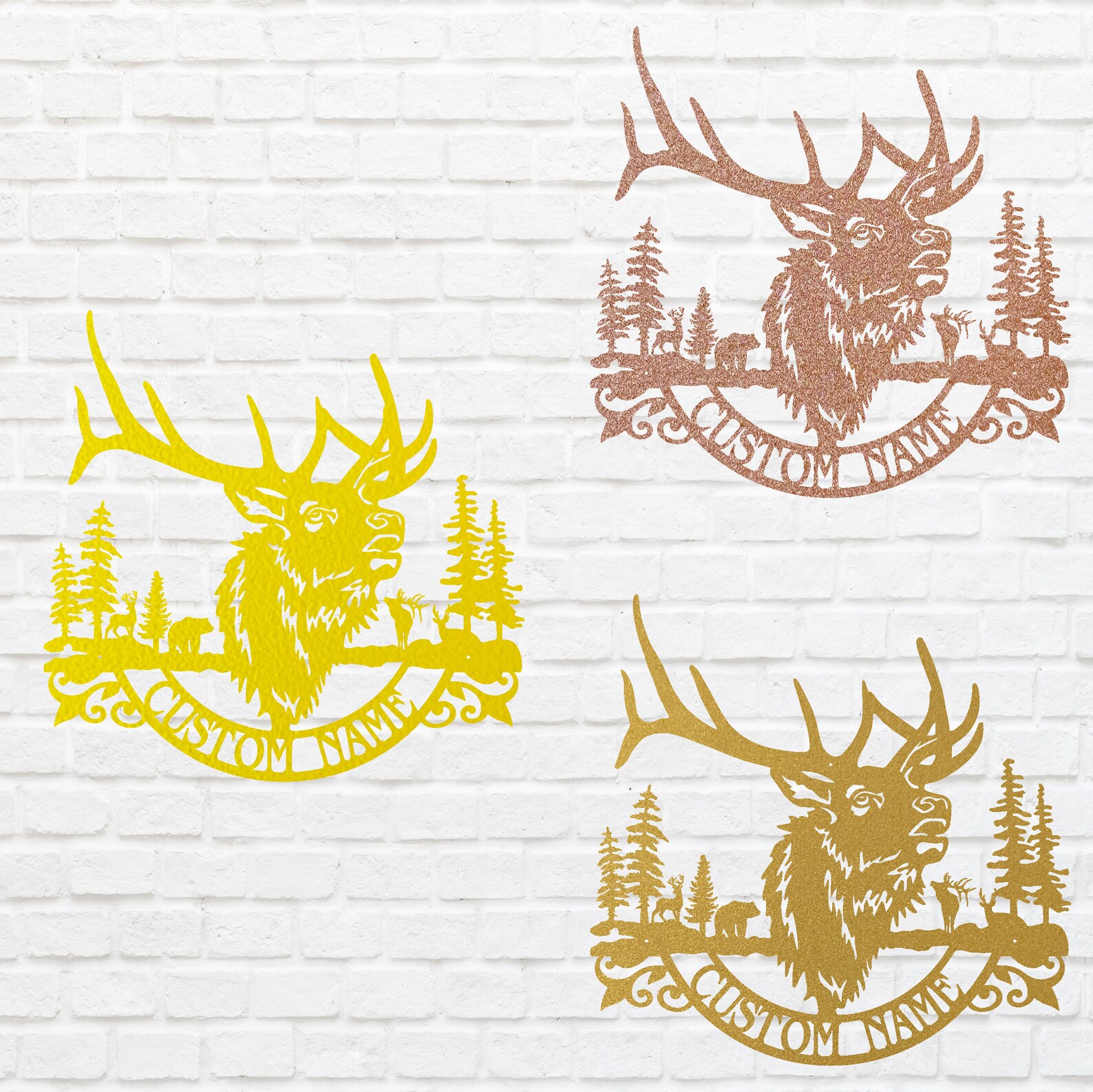 Custom Name Elk Wall Art, Wildlife Metal Art, Laser Cut Elk Custom ...