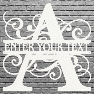 Split Monogram Sign | Custom Metal Wall Art | Metal Name Sign for Wall ...