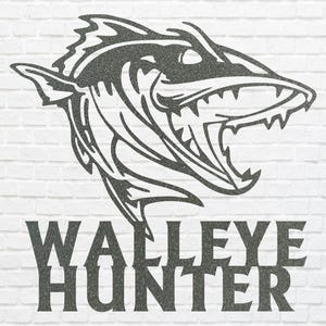 Walleye Fishing Sign, Walleye Hunter Wall Art, Hunting Shark Wall Art ...