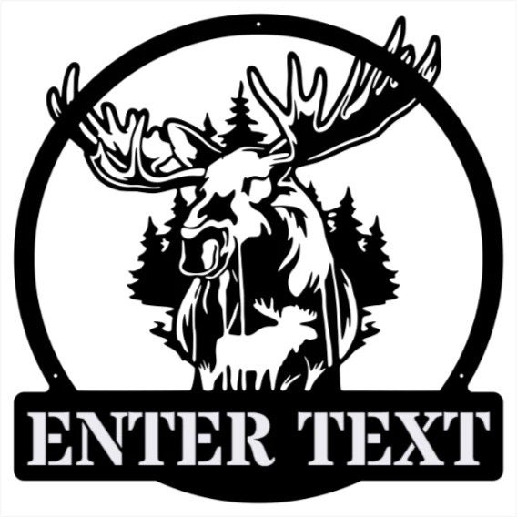 Personalized Moose Metal Wall Art Custom Metal Name Sign - Etsy Canada