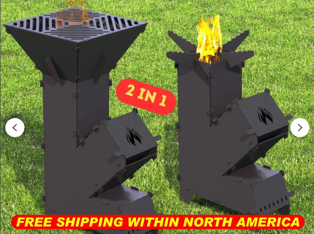 Flat Pack Rocket Stove, 12" Collapsible Rocket Stove, Portable Outdoor ...