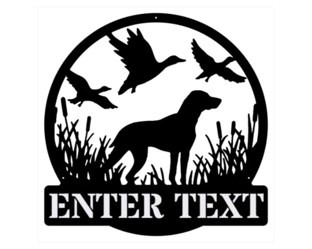 Personalized Hunting Dog Metal Wall Art, Laser Cut Metal Name Sign ...