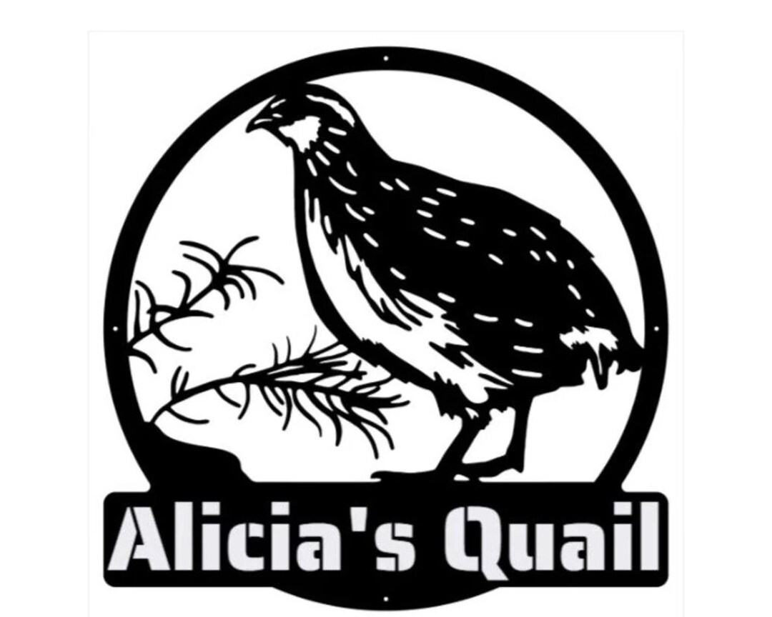 Quail Metal Sign, Custom Name Sign Bird Wall Art, Outdoor Wall Art ...