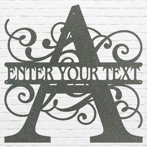 Split Monogram Sign | Custom Metal Wall Art | Metal Name Sign for Wall ...