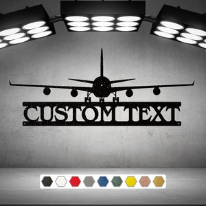 Laser Cut Metal Sign, Personalized Airplane Wall Decor, Airplane Sign ...